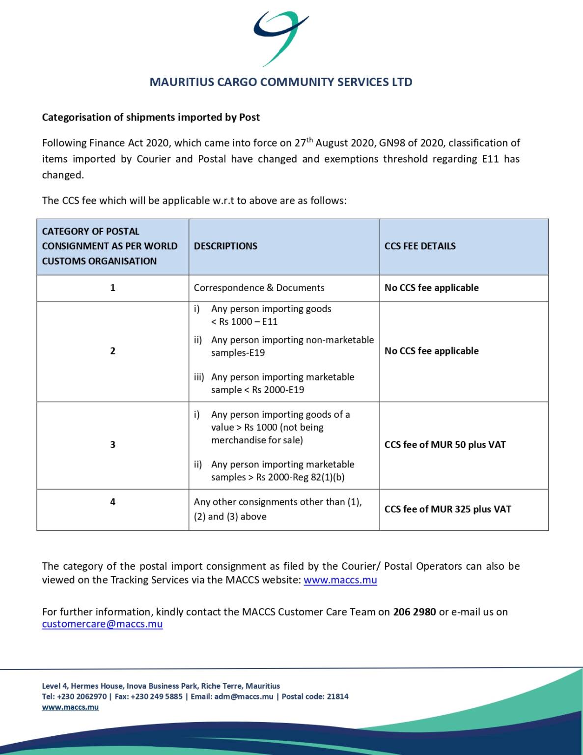Mauritius Cargo Community Services Ltd (MACCS) - Home